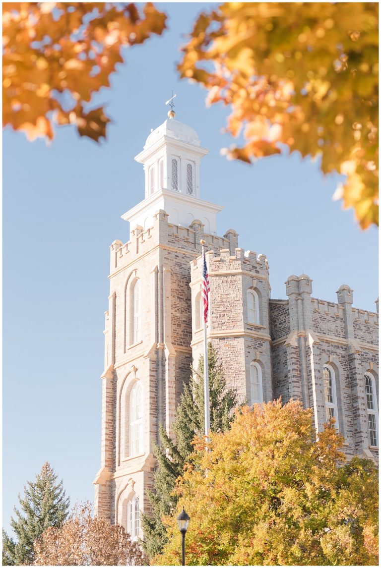Logan Temple Fall Wedding and Logan Country Club Reception | Jessie and ...