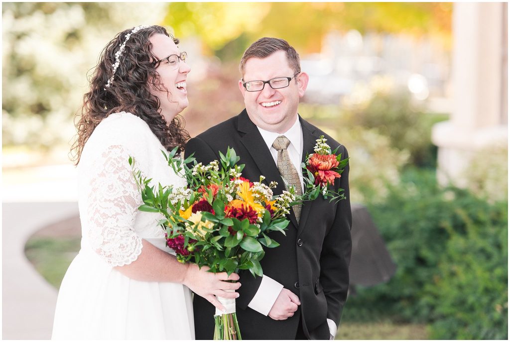 Logan Temple Fall Wedding and Logan Country Club Reception | Jessie and ...