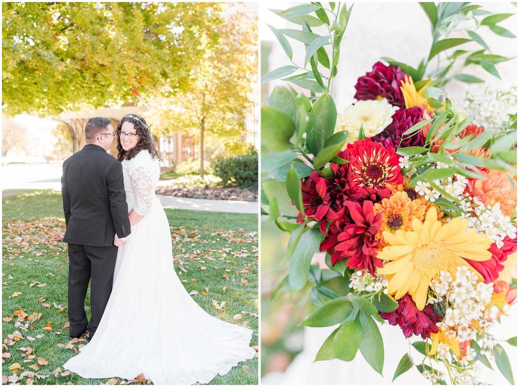 Logan Temple Fall Wedding and Logan Country Club Reception | Jessie and ...