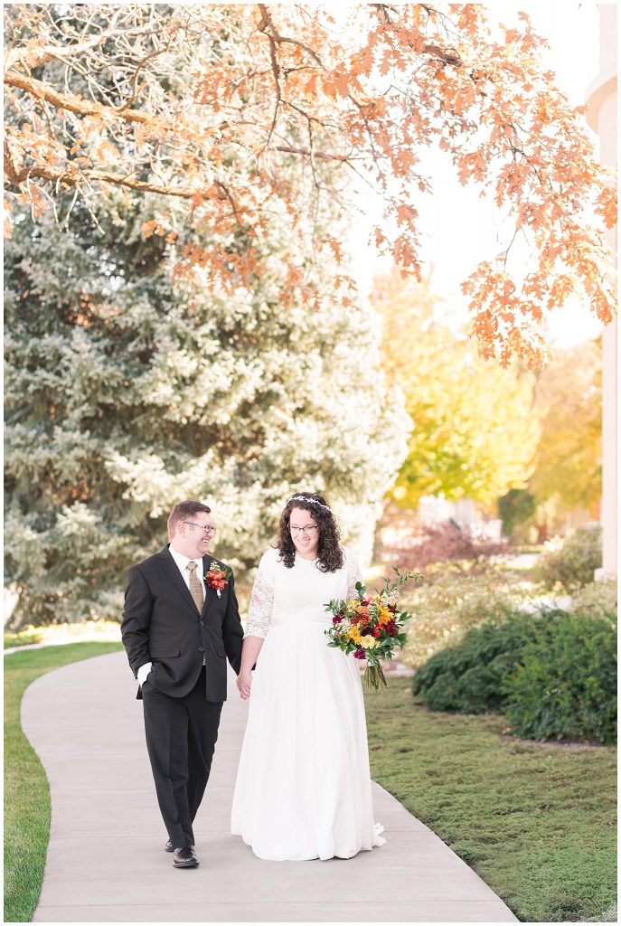 Logan Temple Fall Wedding and Logan Country Club Reception | Jessie and ...