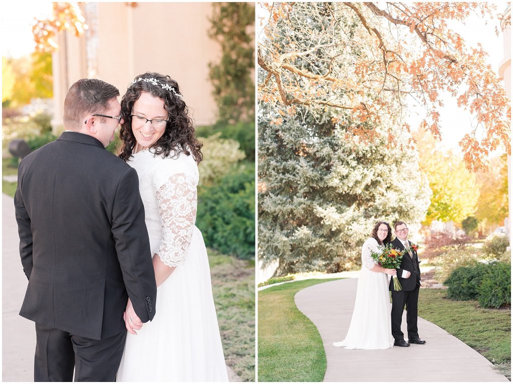 Logan Temple Fall Wedding and Logan Country Club Reception | Jessie and ...