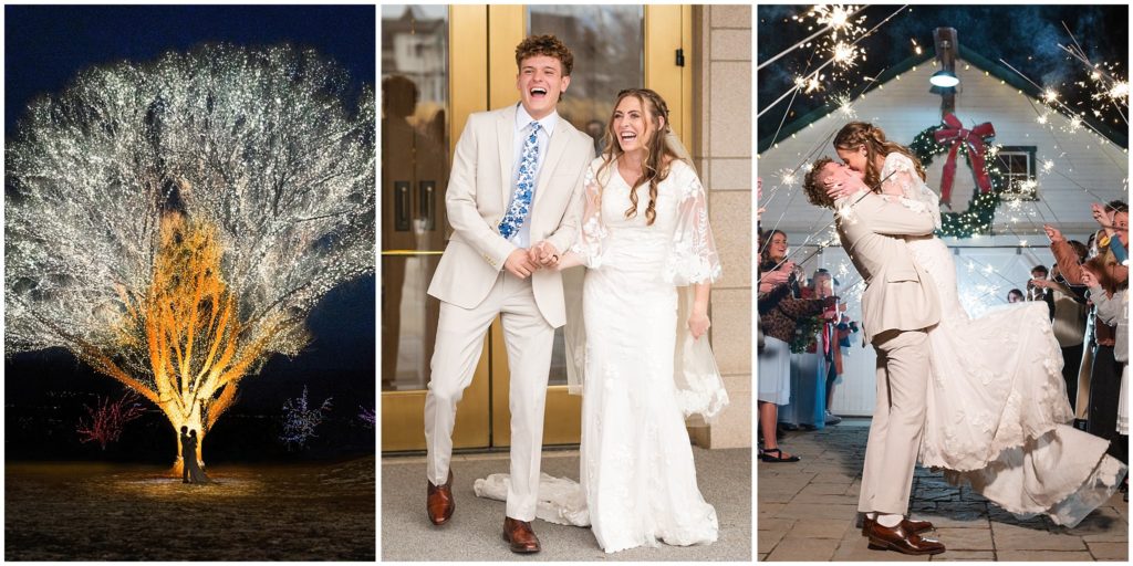 Oquirrh Mountain Temple and Draper Day Barn Winter Wedding