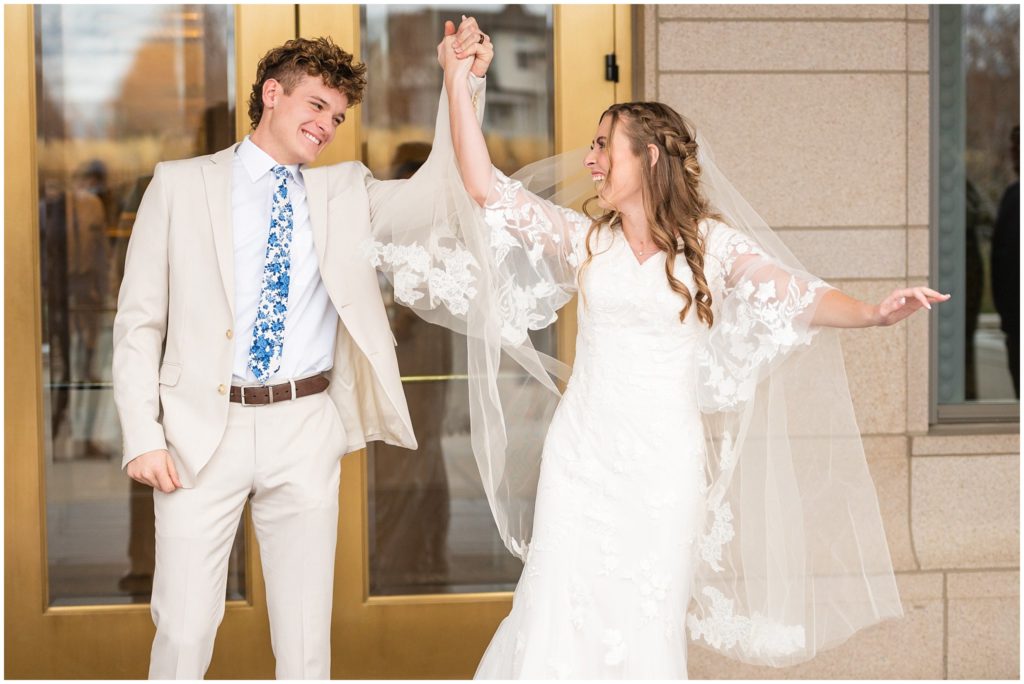 Oquirrh Mountain Temple and Draper Day Barn Winter Wedding