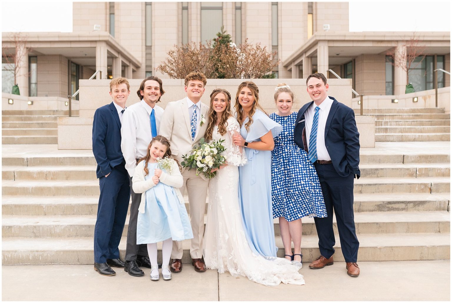 Oquirrh Mountain Temple and Draper Day Barn Winter Wedding