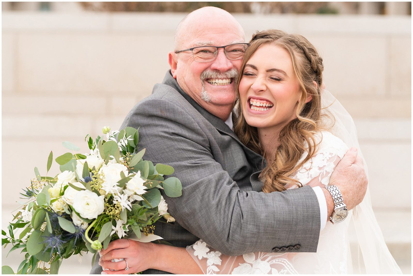 Oquirrh Mountain Temple and Draper Day Barn Winter Wedding