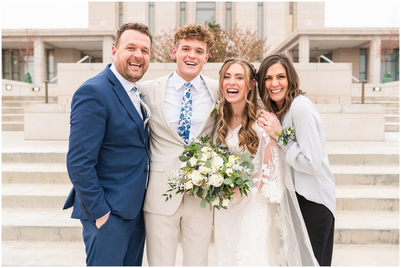 Oquirrh Mountain Temple and Draper Day Barn Winter Wedding