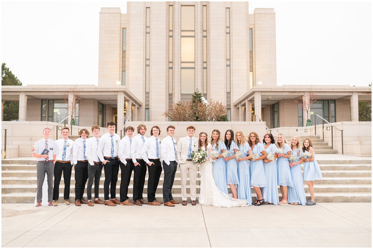Oquirrh Mountain Temple and Draper Day Barn Winter Wedding