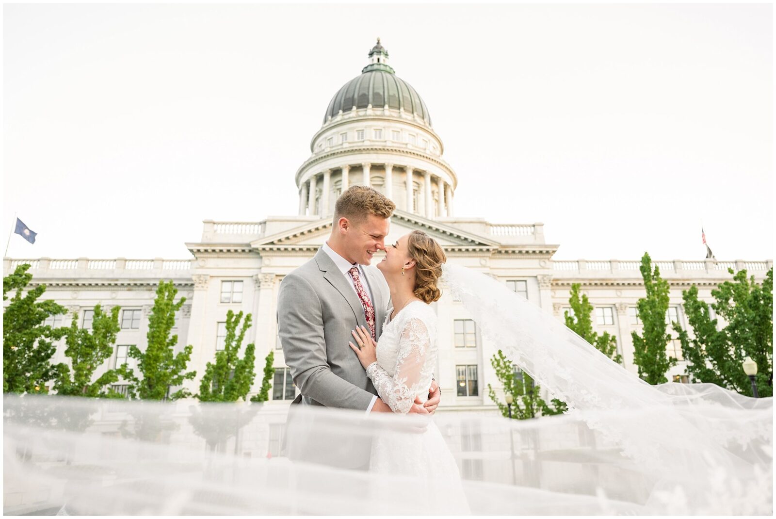 Sunset Utah State Capitol Wedding Formal Session